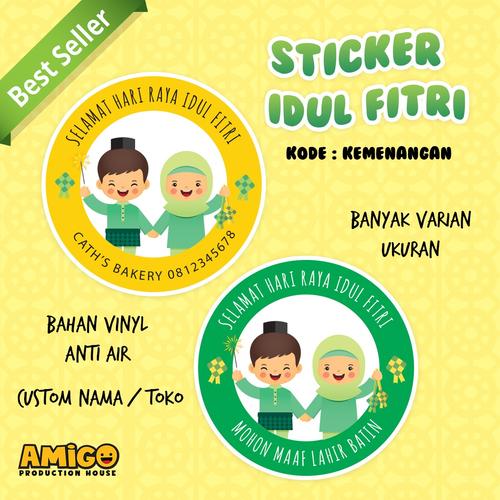 Jual Sticker lingkaran idul fitri lebaran cookies toples parcel label ...