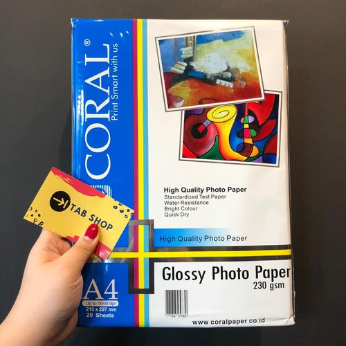Jual CORAL GLOSSY PHOTO PAPER 230 GSM 20 SHEETS - Jakarta Barat - Tab ...