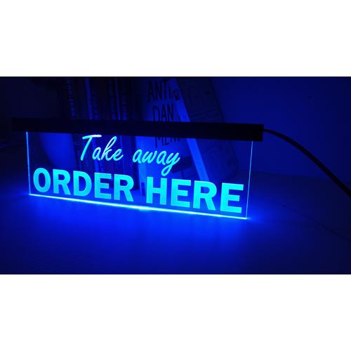 Jual Papan Tulisan Lampu Akrilik Take Away ORDER HERE LED SIGN Hiasan ...