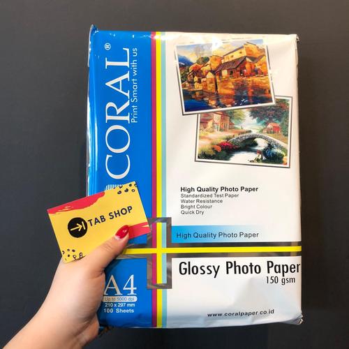 Jual CORAL GLOSSY PHOTOPAPER A4 150 GSM 100 SHEETS - Jakarta Barat ...