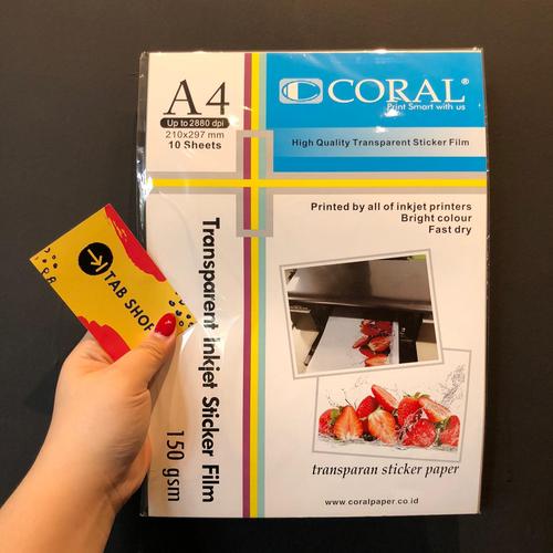 Jual CORAL TRANSPARENT INKJET STICKER FILM 150 GSM - Jakarta Barat ...