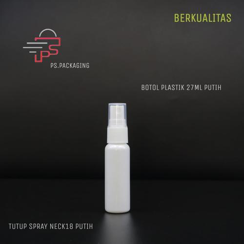 Jual Botol SPRAY 27ML / Botol spray 30ml / Botol plastik putih -tutup ...