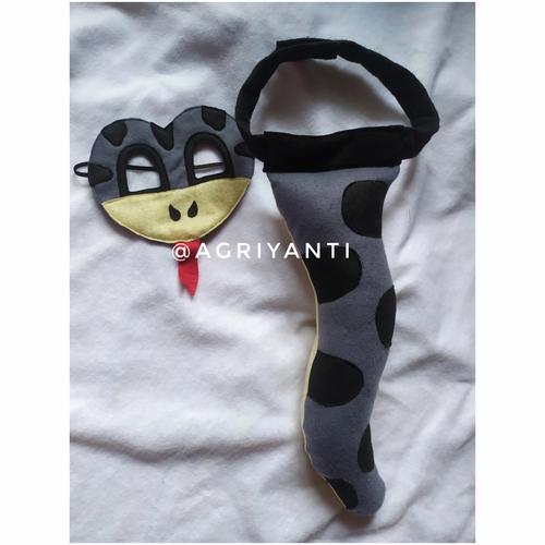 Jual agriyflanel kostum ular abu-abu/topeng dan ekor / anak-anak - Kota ...