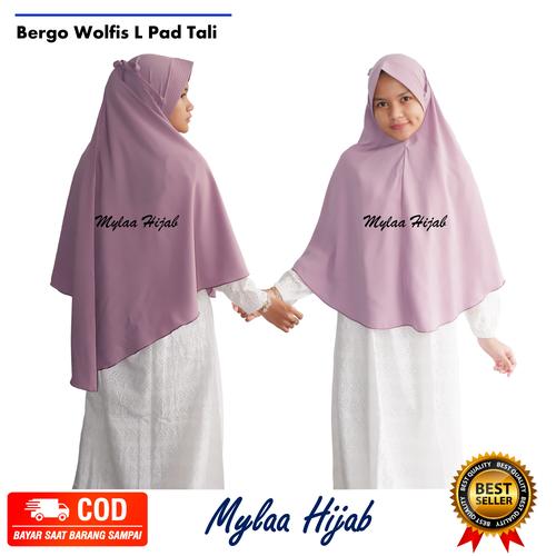 Jual Jilbab Instan WOLFIS Wolpeach EXCLUSIVE size L PAD TALI Wolfis ...