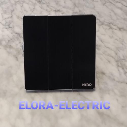 Jual Saklar Nero Triple Hitam TITANIUM 3 gang V111631B -Black - 3 WAY ...