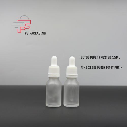 Jual Botol pipet frosted 15ml tebal - Ring putih segel pipet putih ...