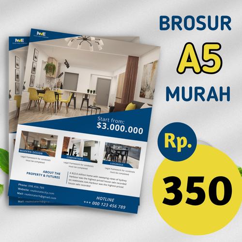 Jual Cetak Brosur Murah Custom Flyer Leaflet Pamflet A5 AP120 - 1 Sisi ...