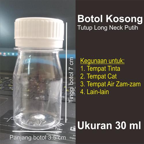 Jual BOTOL KECIL KOSONG UKURAN 30 ML UNTUK TINTA ATAU CAT KALIGRAFI ...