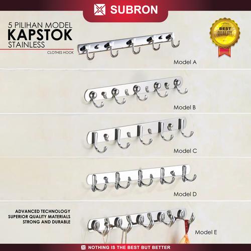 Promo SUBRON Kapstok Hanger Stainless Steel 5 Kait 5 Pilihan Model - D ...