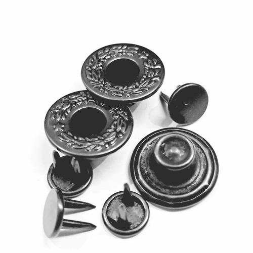 Jual button / kancing denim/ jeans Laurel leaf double prong - black, 14 ...