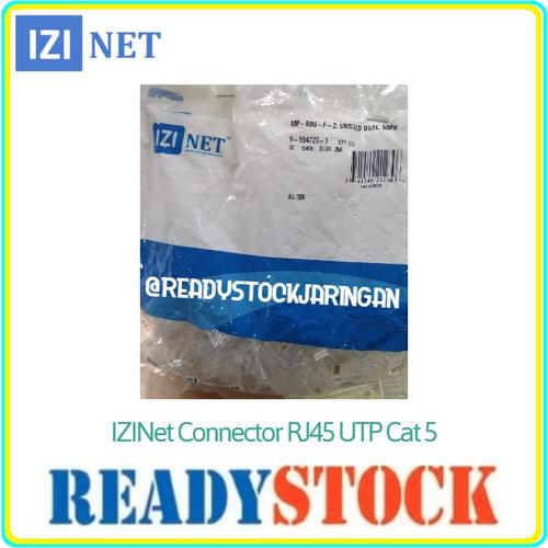 Jual IZINET IZI-RJ45-5E-100 Connector UTP RJ45 Cat-5e isi 100pcs ...