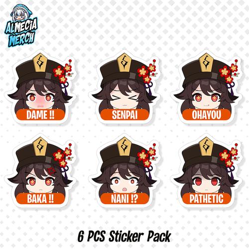 Jual Sticker Genshin Impact Hu Tao / Stiker Hu Tao Expression Emoji ...