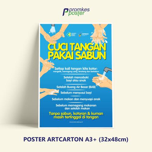 Jual Poster Kesehatan Cuci Tangan Pakai Sabun CTPS - Kab. Tangerang ...