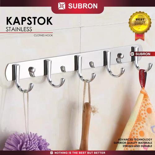 Jual SUBRON Kapstok Hanger Stainless Steel 5 Kait 5 Pilihan Model - C ...