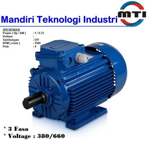 Jual Motor Listrik 3 Fasa Phasa Phase Elmot Electro Motor 1 HP 380/660 ...