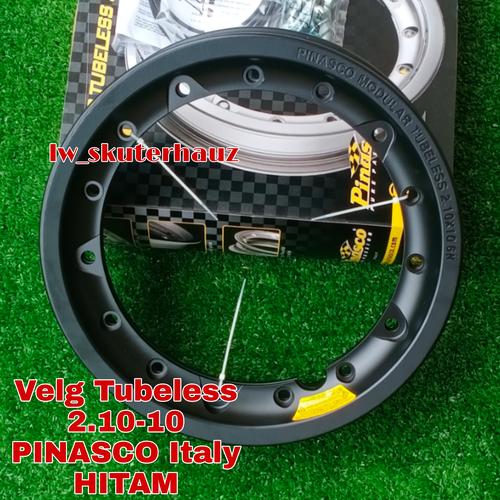 Jual Velg Tubeless Modular 210-10 PINASCO Italy warna HITAM bahan ALLOY ...