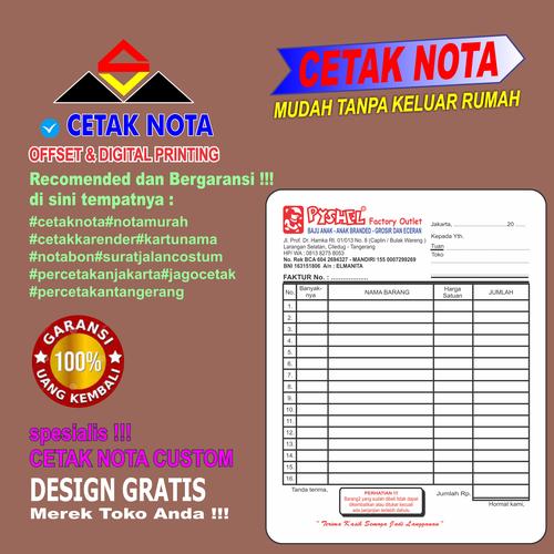 Jual Cetak NOTA CUSTOM 3 PLY 1/2F NCR - 1 warna - Jakarta Barat - CETAK ...
