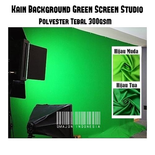 Jual Kain Background Studio Green Screen / Layar Chroma Key / Polyester ...