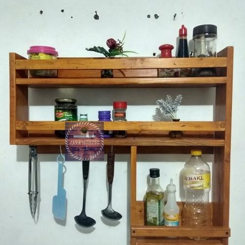 Jual RAK BUMBU DAPUR KAYU JATI BELANDA RAK RUANG MAKAN HIASAN DINDING ...