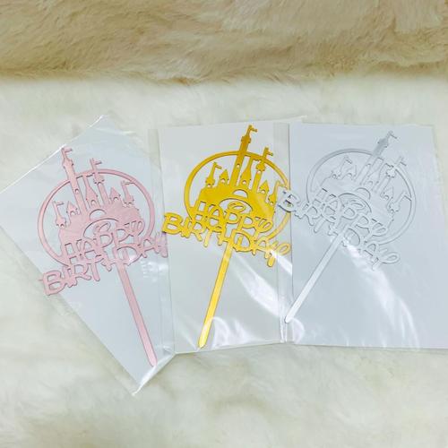 Jual Castle HBD Princess 3 COLORS Acrylic Topper Cake Birthday / Hiasan ...