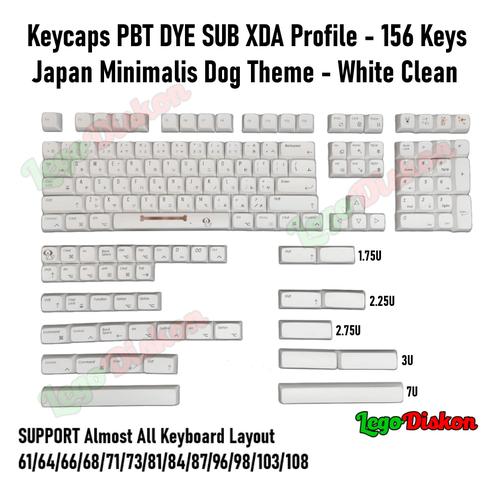Jual KEYCAPS PBT DYE SUB XDA PROFILE - JAPAN WHITE DOG MINIMALIS - ALL WHITE - Kota Tangerang ...