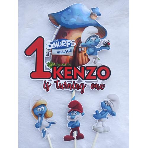 Jual Cake Topper Smurf Number / Topper kue Smurf /Tusukan kue Smurf ...