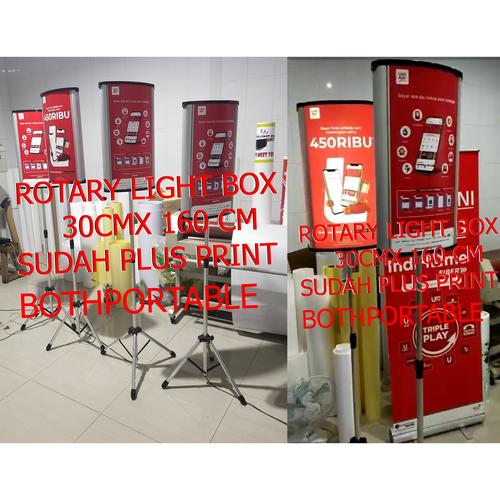 Jual Tripod Rotary Light Box / Rotary Light Box Banner Stand plus print ...