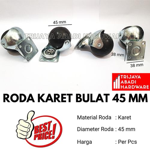 Jual Roda Karet Bulat 45 mm - Caster Roda Kursi Meja Etalase Trolley ...
