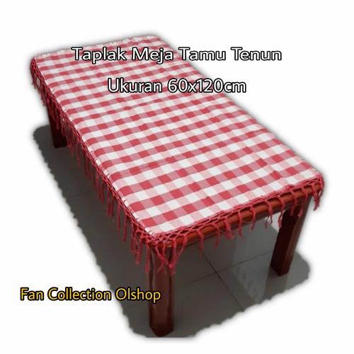 Jual Taplak Meja Tamu Tenun Persegi Uku 60x120cm Motif Kotak Kotak ...