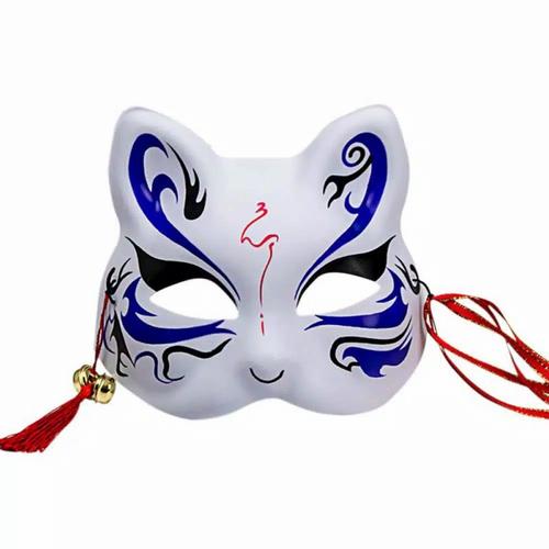 Jual Topeng Rubah Japanese Kitsune Mask Half-Face Cosplay A4 Biru - Kab ...