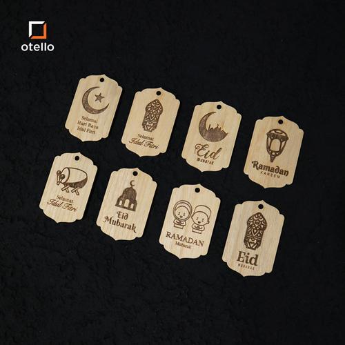 Jual Wooden Hang Tag Kayu Kubah Idul Fitri Dekorasi Hampers Tag ...