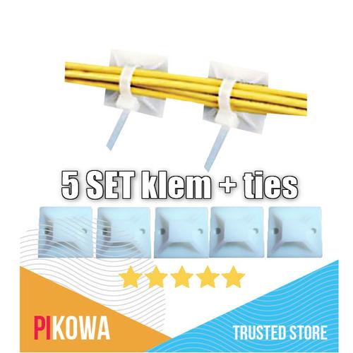 Jual Klem Klip Kabel Rapi Dinding / 5SET Tempel Manejemen Wire BONUS ...