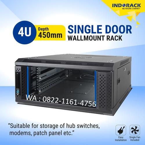 Jual Wallmount Rack 19" WIR4504S 4U Depth 450mm Single Door Rak Server ...