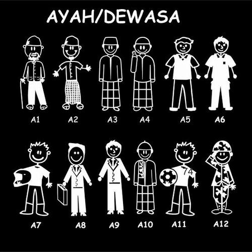 Jual stiker cutting mobil happy family - Jakarta Barat - Sticker Berkah ...