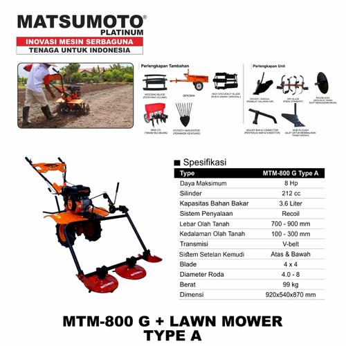 Jual Traktor Matsumoto MTM 800 G Lawn Mower Potong Rumput plus Traktor ...