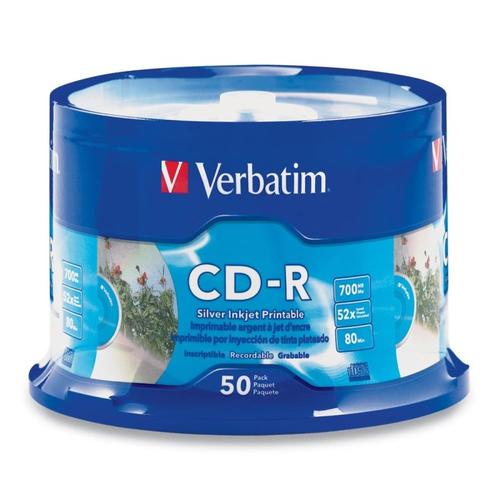 Jual Verbatim CD-R / CDR Silver Printable 48X isi 50 700MB 80Mins CD ...