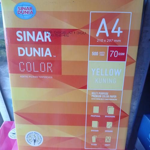 Jual kertas hvs a4 70gr sidu warna kuning 1rim - Jakarta Selatan ...