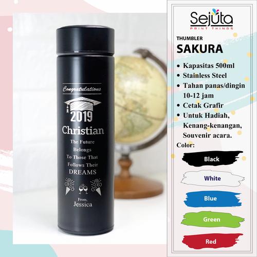 Jual Tumbler Sakura Custom Laser Grafir - silver, 1 sisi - Jakarta ...