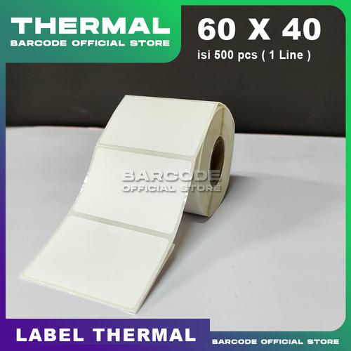 Jual KERTAS LABEL PRINTER BARCODE 60 X 40 MM ( 1 LINE ) THERMAL isi 500 ...