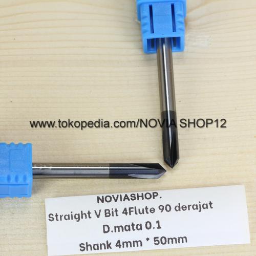 Jual Mata Router CNC 4mm Straight V Bit 4Flute 90° Chamfer Bevel End ...