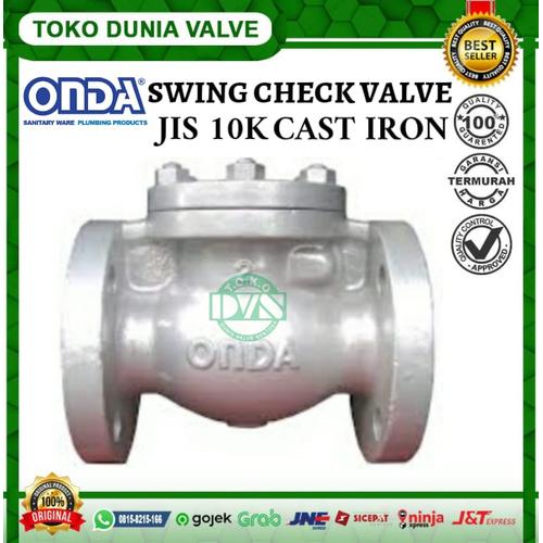 Jual ONDA SWING CHECK VALVE CAST IRON JIS 10K SIZE DN80 3 INCHI ...