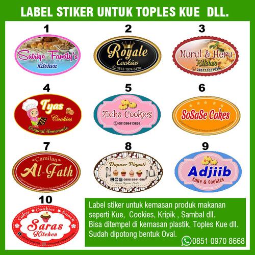 Jual Cetak Label Stiker untuk Kemasan Produk Makanan Kue Cookies Toples ...