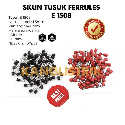 Jual SKUN FERRULES KABEL UKURAN 1.5mm / SKUN FERULES 1.5mm - Hitam ...