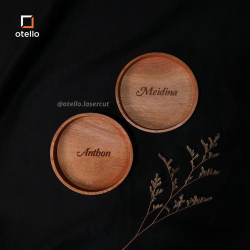 Jual Nata | Wooden Coaster Kayu Grafir | Tatakan Gelas Bulat Custom ...