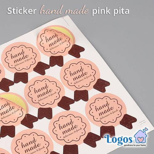 Promo Sticker Handmade pink pita bulat stiker label kemasan hampers ...