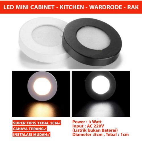 Jual Lampu Led Mini Cabinet Lemari Kitchen Set 3 Watt 3W - Putih ...