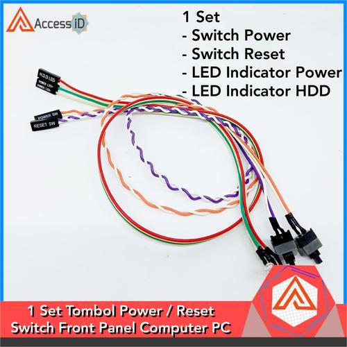 Jual Switch LED Power / Reset Front Panel Computer PC - Switch Power ...