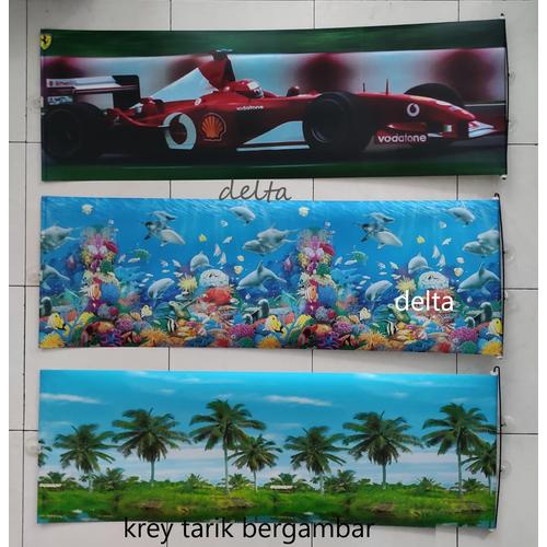 Jual Krey tarik bergambar/ Sun Shield Roll (penghalang matahari kaca ...