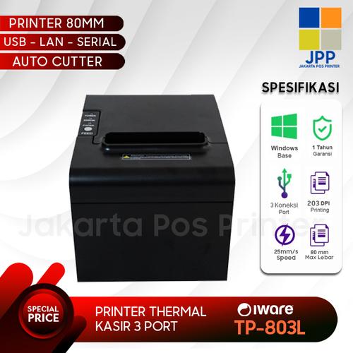 Jual PRINTER KASIR THERMAL 80MM AUTO CUTTER IWARE TP-803 USB LAN SERIAL - Jakarta Pusat ...