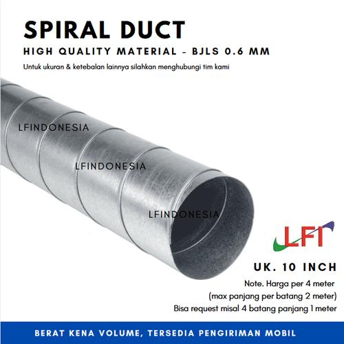 Jual Spiral Duct / Round Ducting BJLS 10" (25 cm) - per 4m, 0.6 mm ...